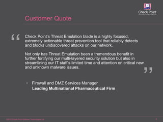 Check point sandblast threat-emulation-customer-success-presentation | PPTX