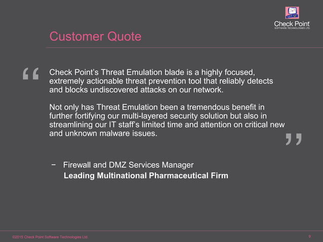 Check point sandblast threat-emulation-customer-success-presentation | PPT