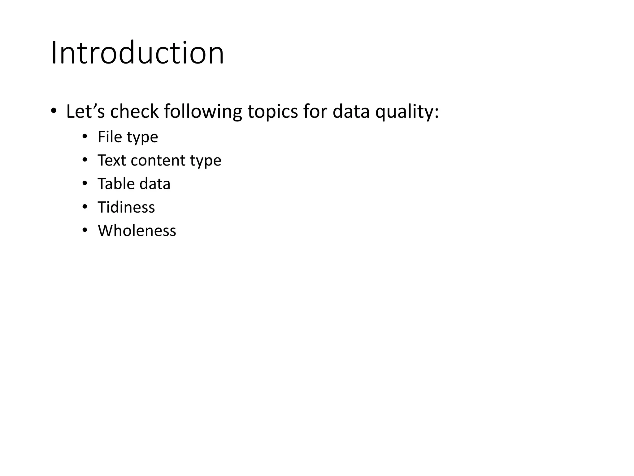 Checkpoints for data_quality | PPT