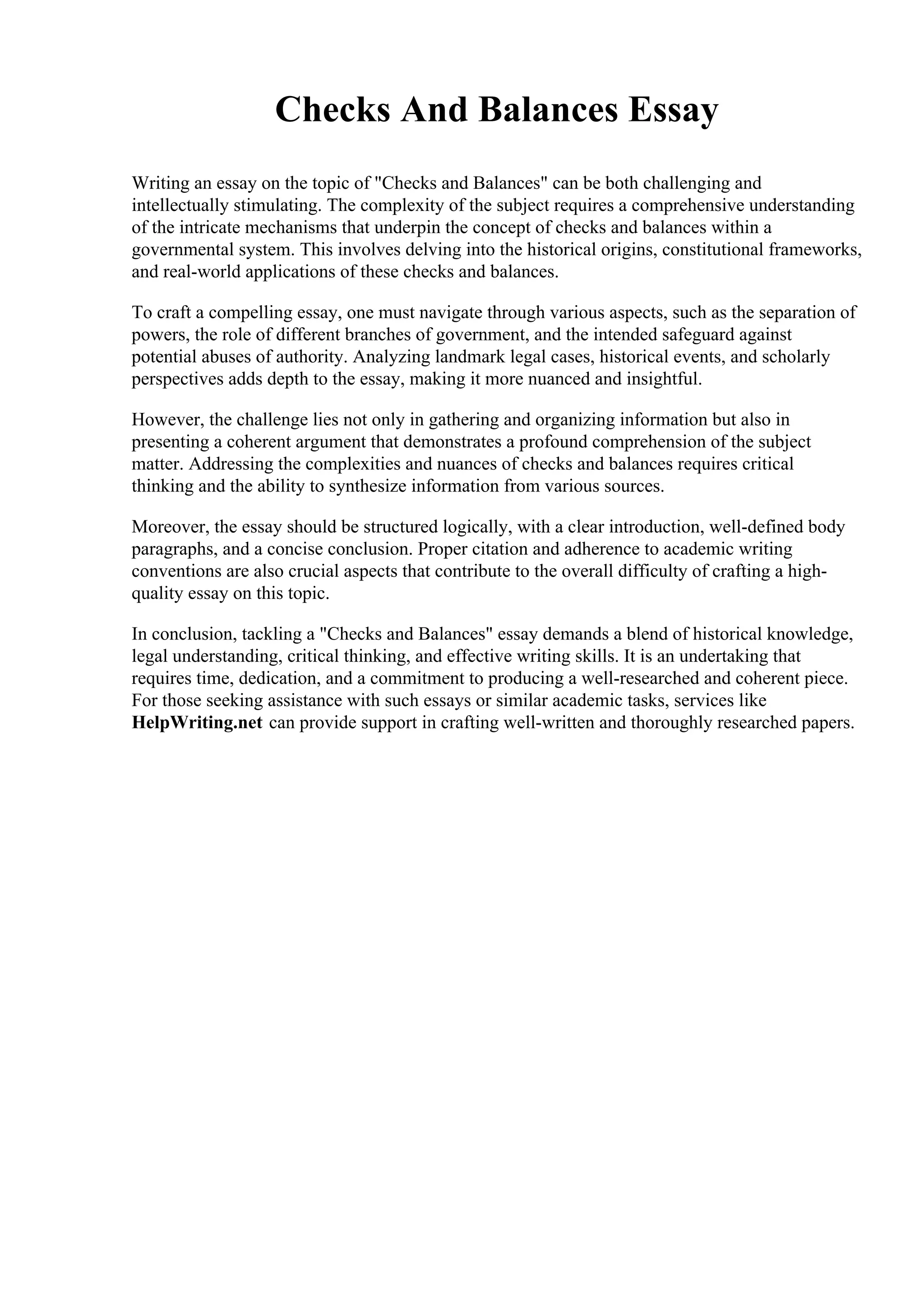 Checks And Balances Essay.pdf