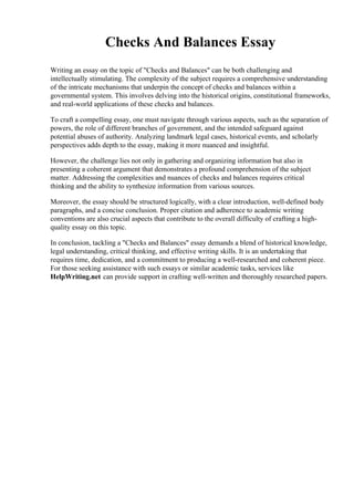 Checks And Balances Essay.pdf