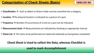 Check sheets 7 tools of quality | PPTX