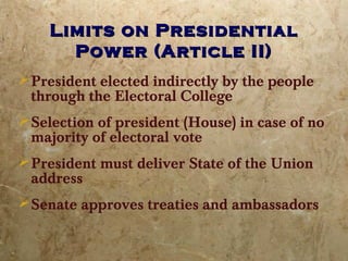Checks on presidential powers | PPT