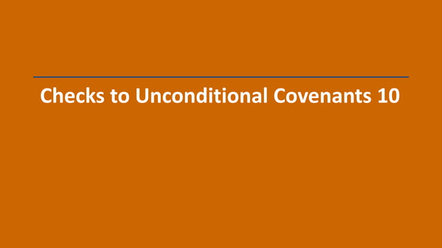 Checks to unconditional covenants 10 | PPTX | Christianity | Religion ...