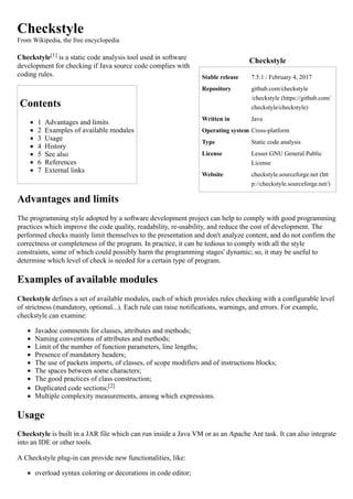 Checkstyle wikipedia | PDF