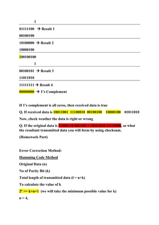 Checksum & Hamming Code | PDF