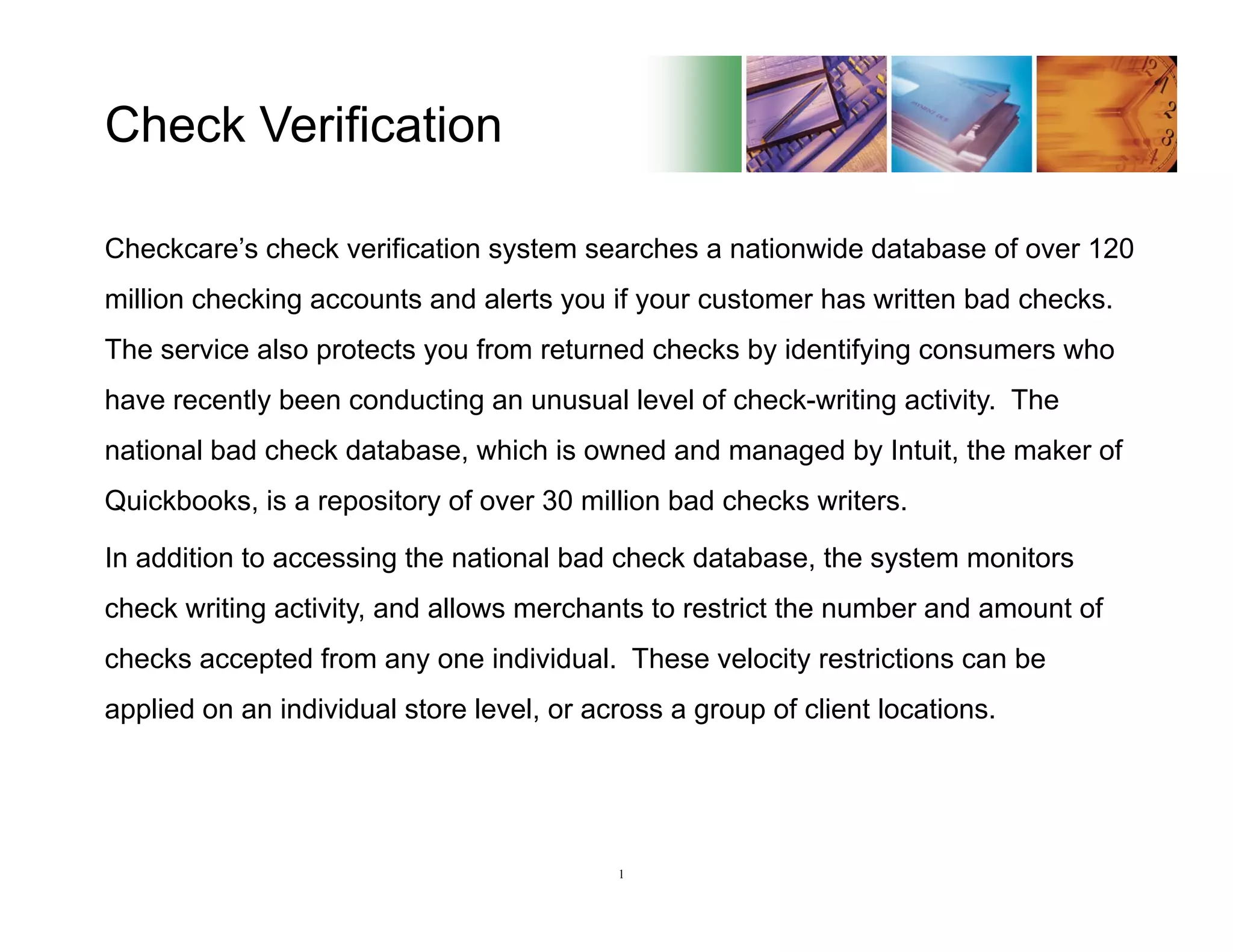 Check Verification | PPT