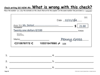 Checking Writing: 7 Do Now Checks | PDF