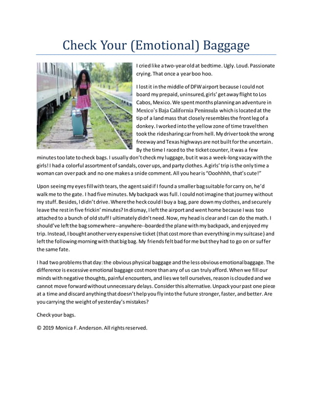 Check Your (Emotional) Baggage | PDF