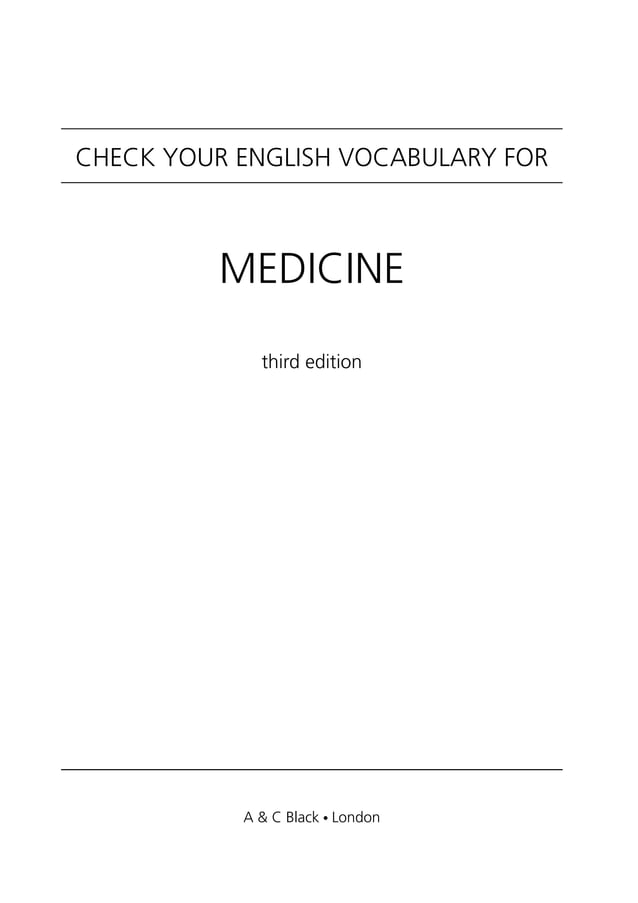 Check your english_vocabulary_for_medicine | PDF