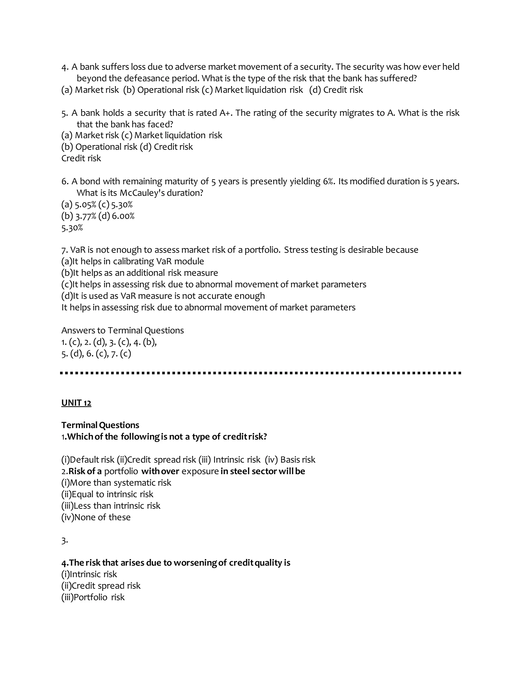 Check your progress module b risk management | PDF