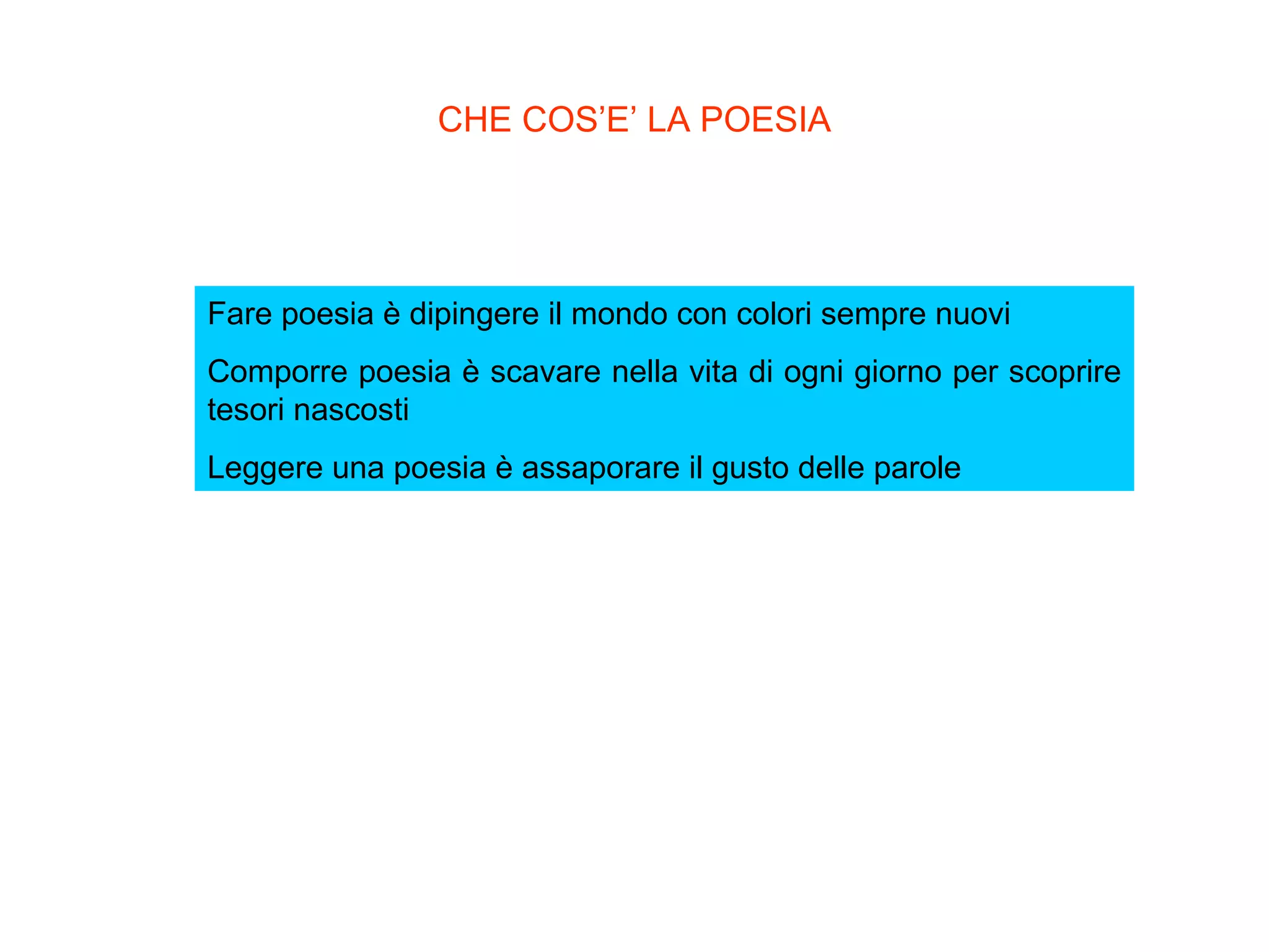 Che cos'è la poesia | PPT