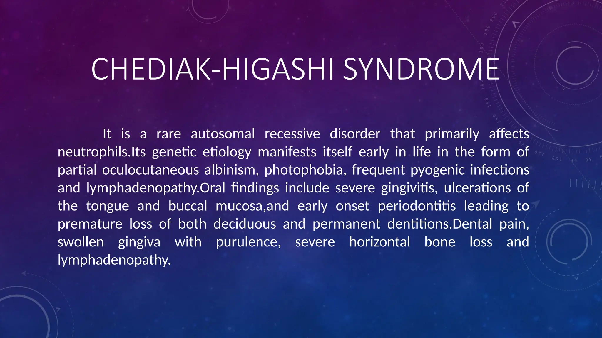 Chediak-Higashi syndrome neutrophil associated syndrome | PPTX