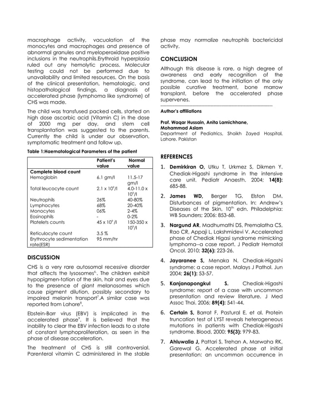 Chediak higashi syndrome | PDF