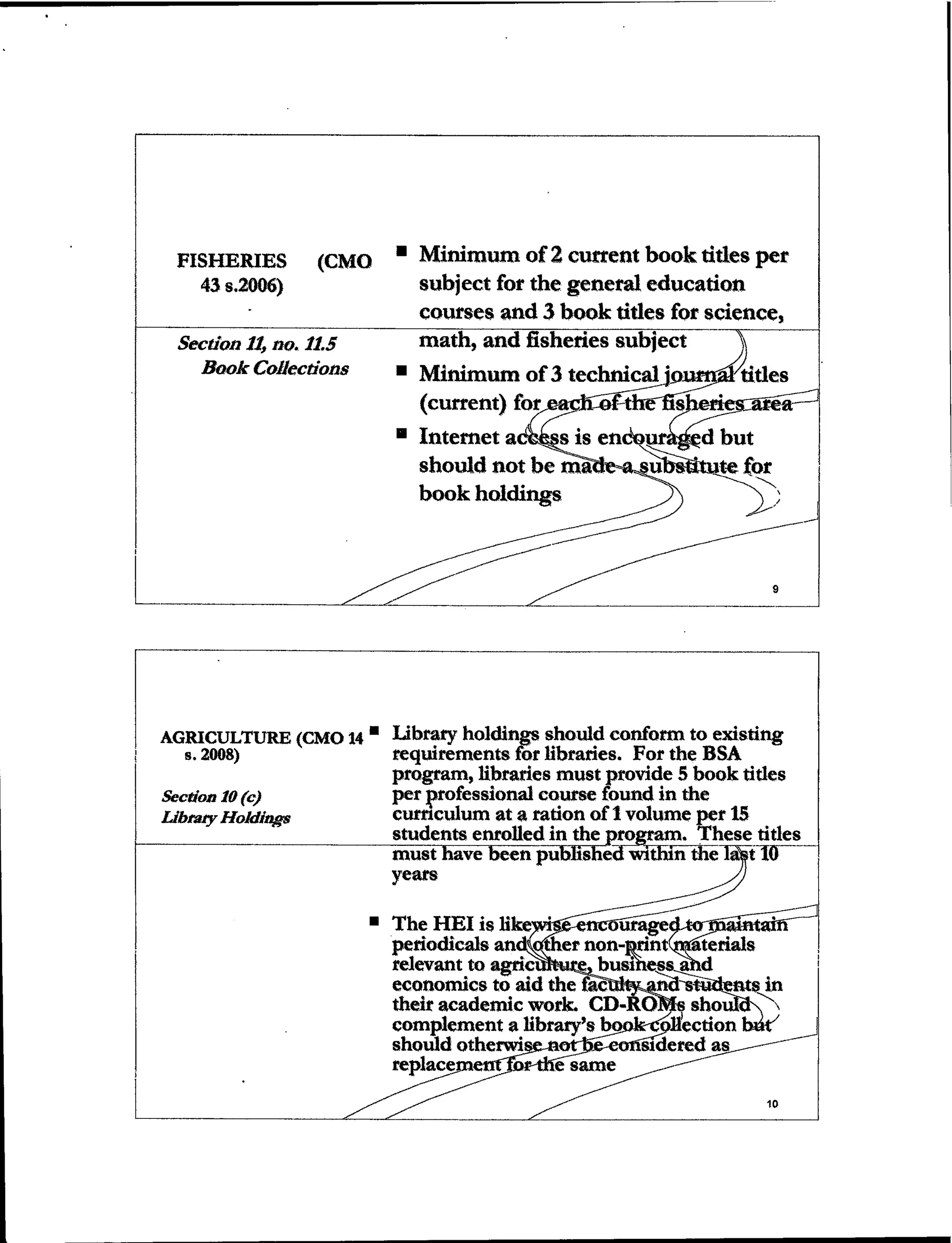 Library Standards: CHED Policies and Guidelines on Book Holdings | PDF
