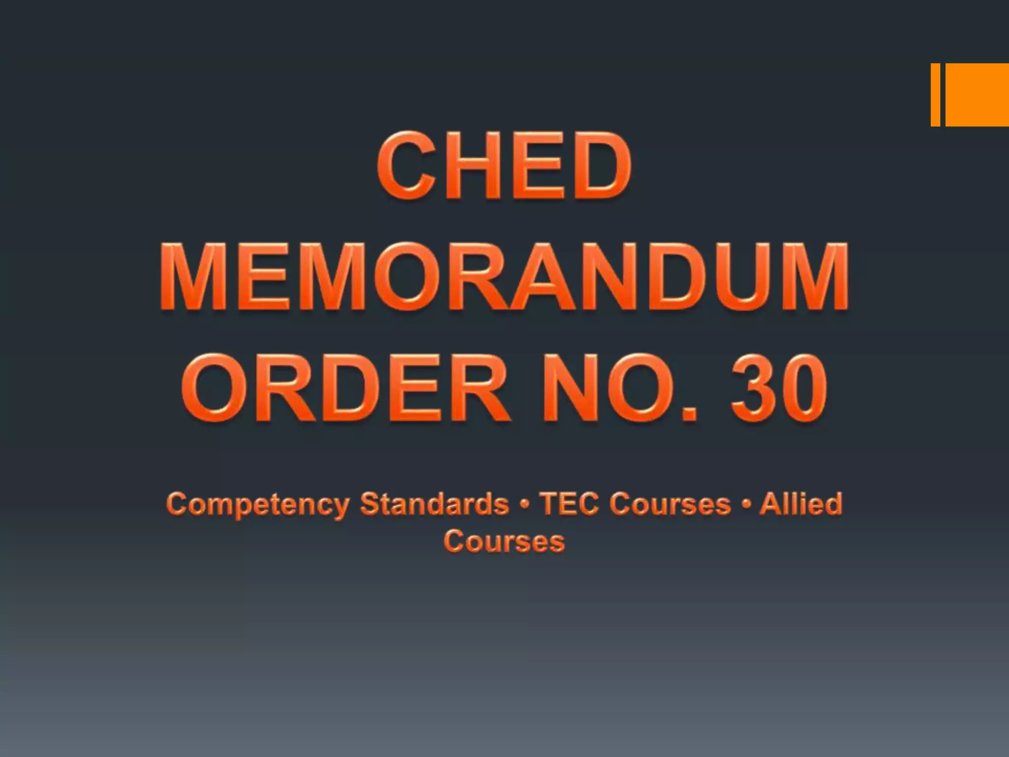 CHED Memorandum Order No. 30 | PPTX