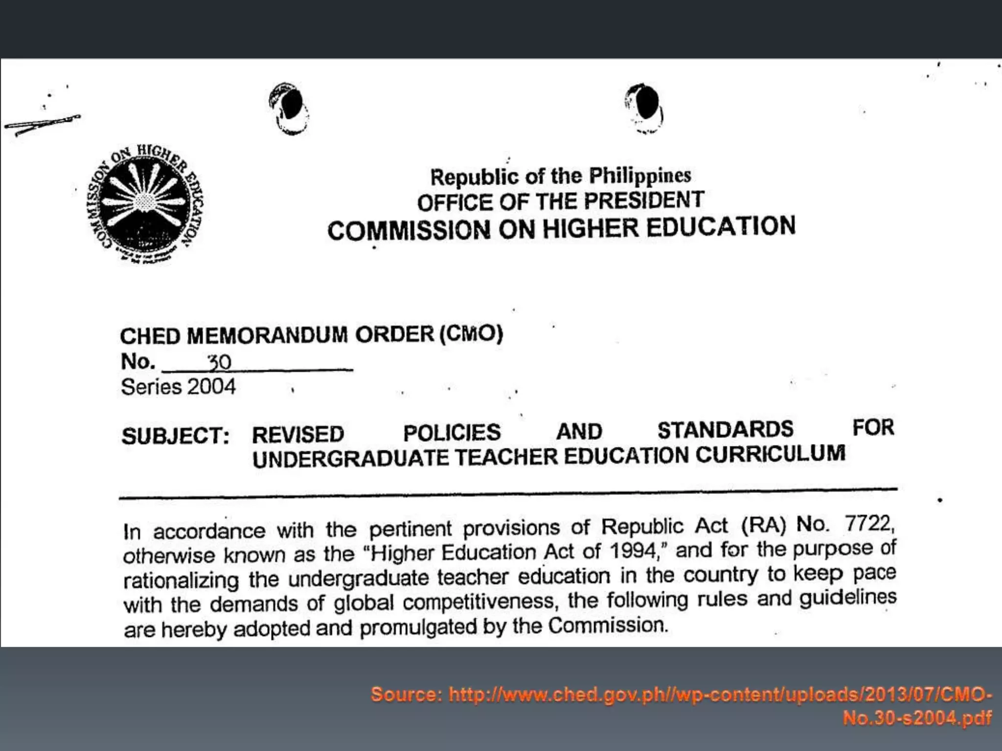 CHED Memorandum Order No. 30 | PPTX