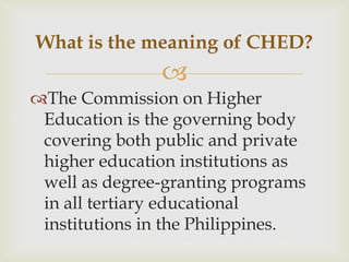 Ched report | PDF