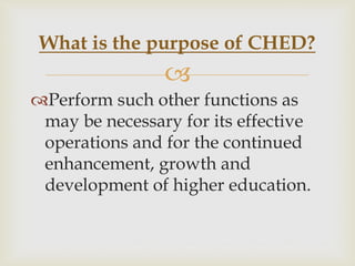 Ched report | PDF