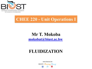 CHEE 220 Lecture Fluidization unit ops.pdf | Chemistry | Science