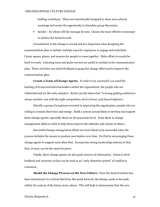 Organizational Culture Change | PDF