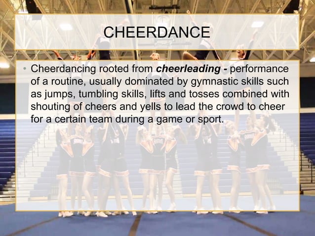 Cheerdance | PPTX | Cheerleading | Sports