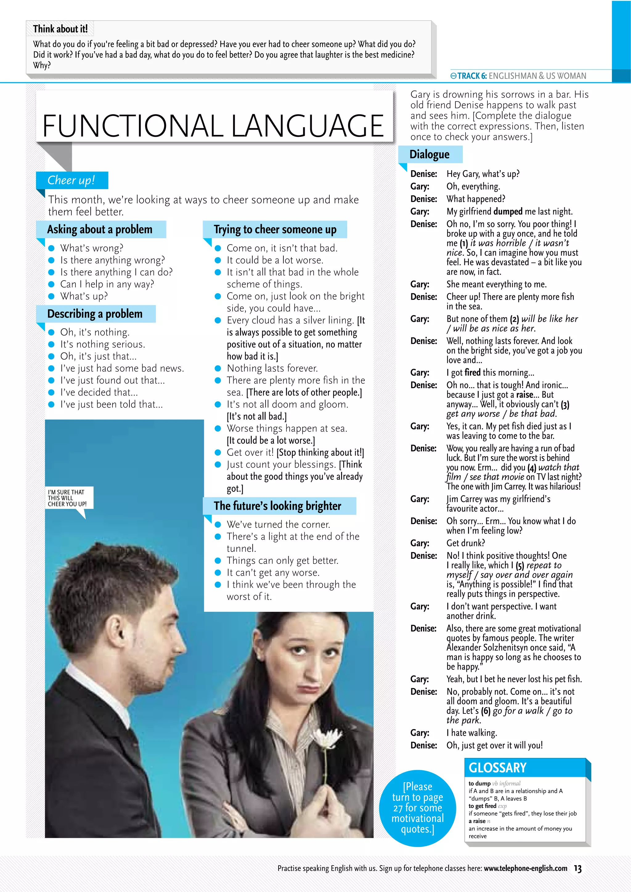 Cheering sb up functional language | PDF