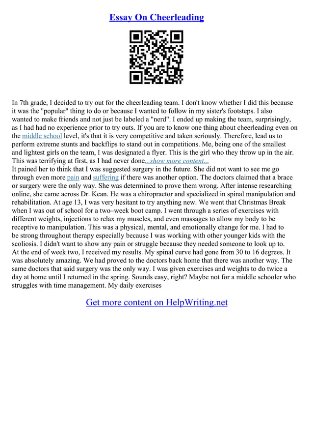Cheerleading Essay | PDF