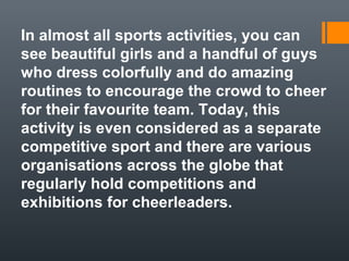Cheerleading History : How it All Started | PPT | Cheerleading | Sports