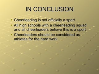 Cheerleading – is it a sport | PPT