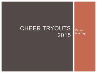 Cheer parent meeting | PPTX