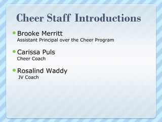 Cheer parent mtg_2013 | PPT