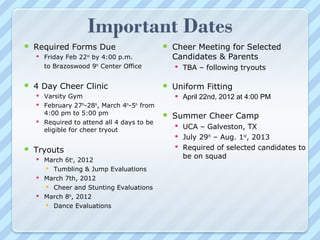 Cheer parent mtg_2013 | PPT