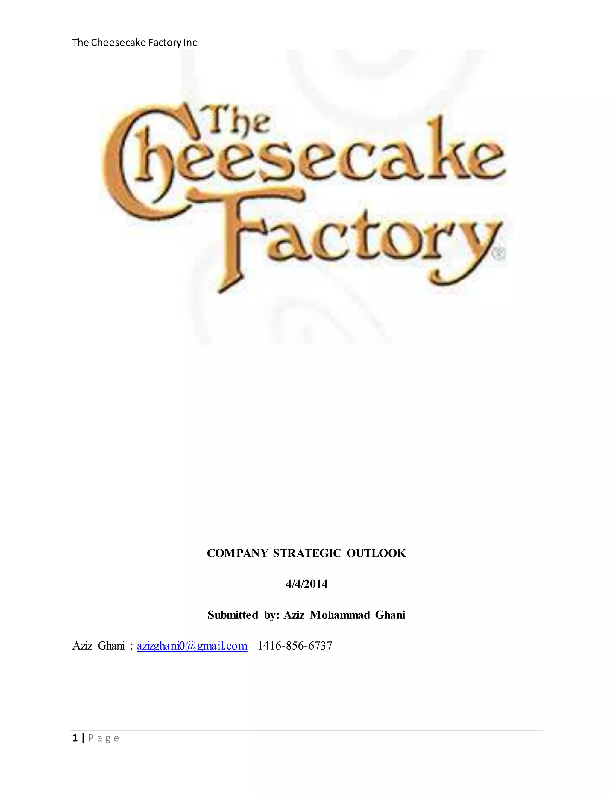 Cheesecake factory | PDF