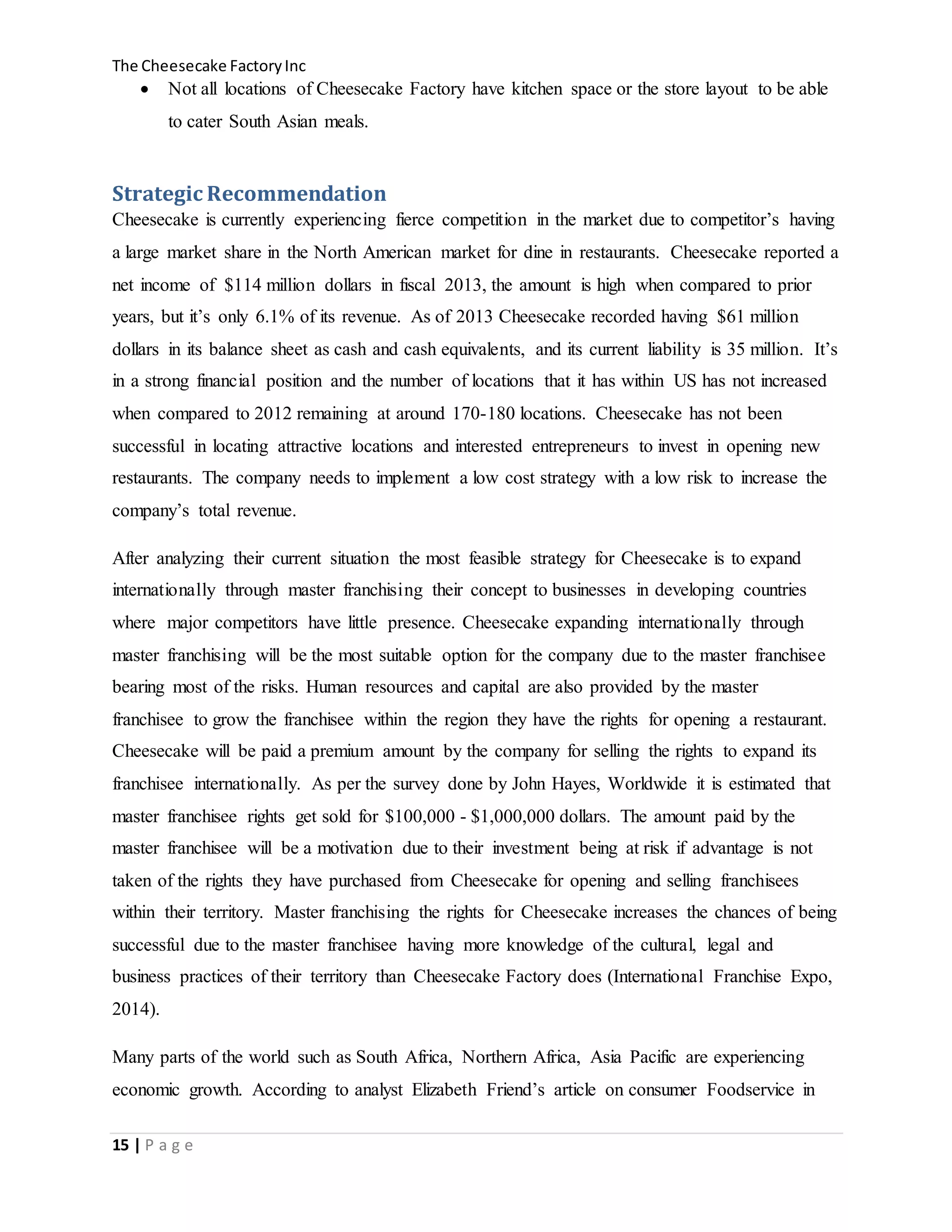 Cheesecake factory | DOCX