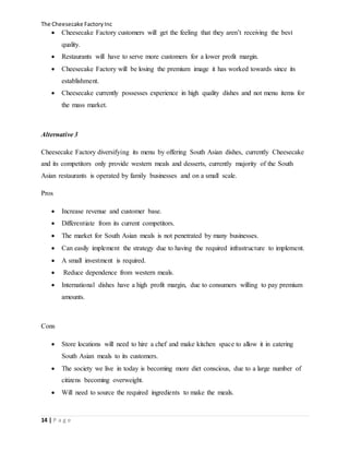 Cheesecake factory | PDF