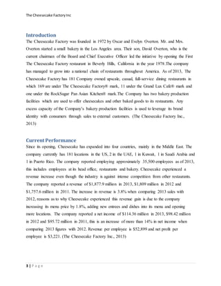 Cheesecake factory | PDF