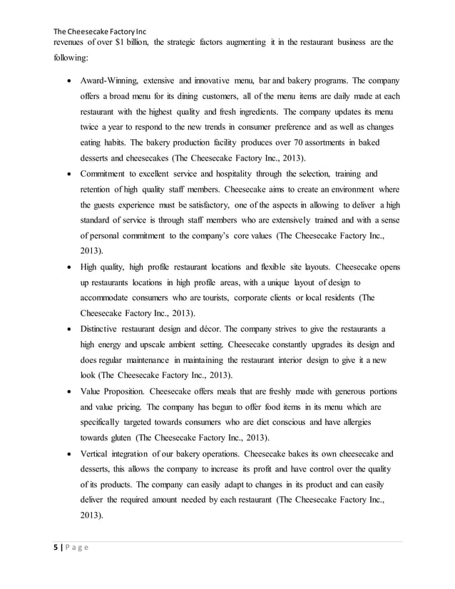 Cheesecake factory | PDF