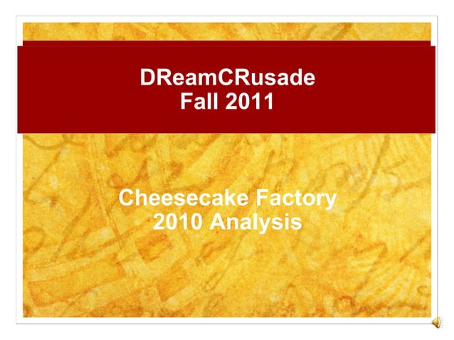 Cheesecake Factory PowerPoint | PPT