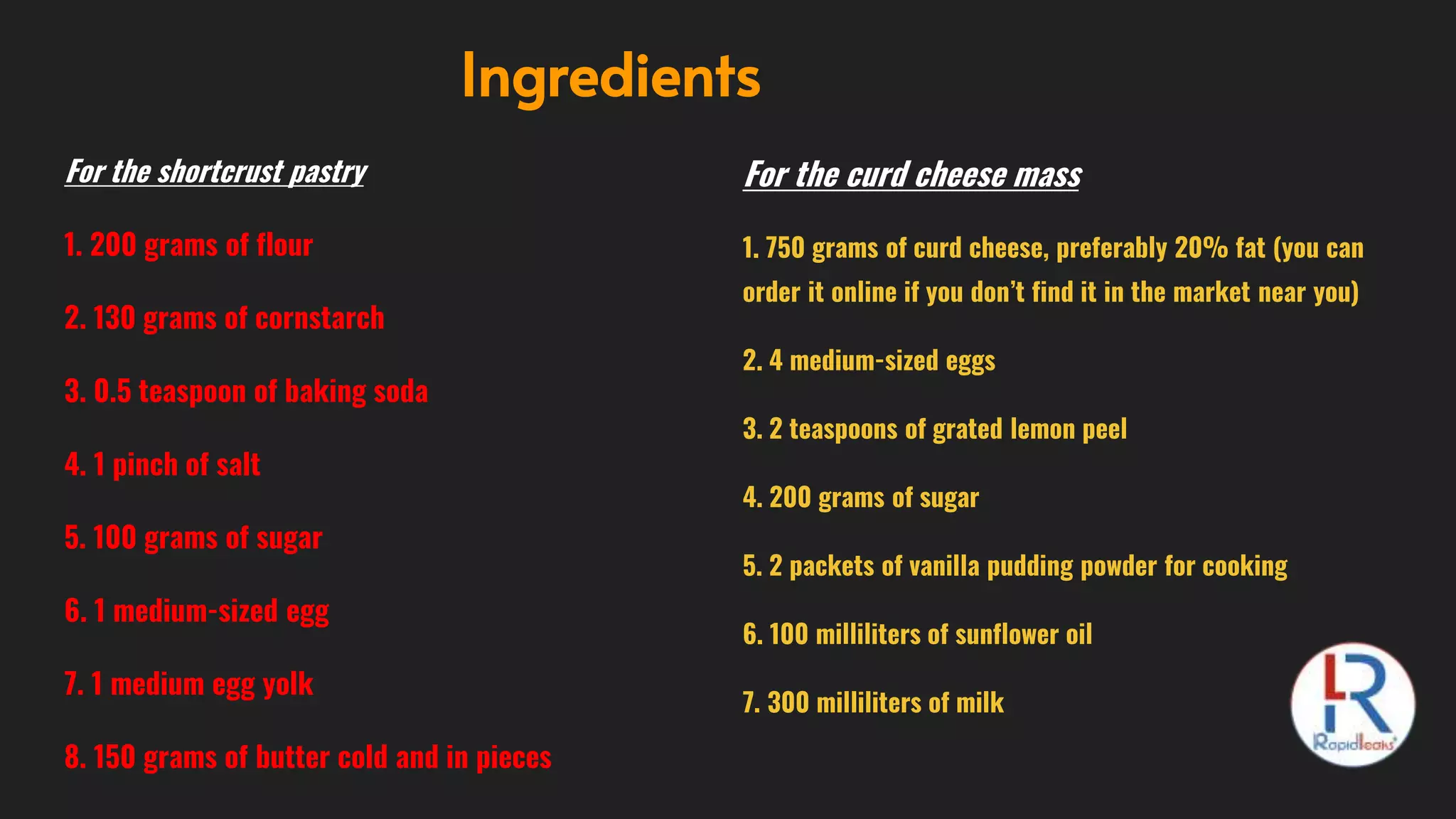 Cheesecake recipe | PPT
