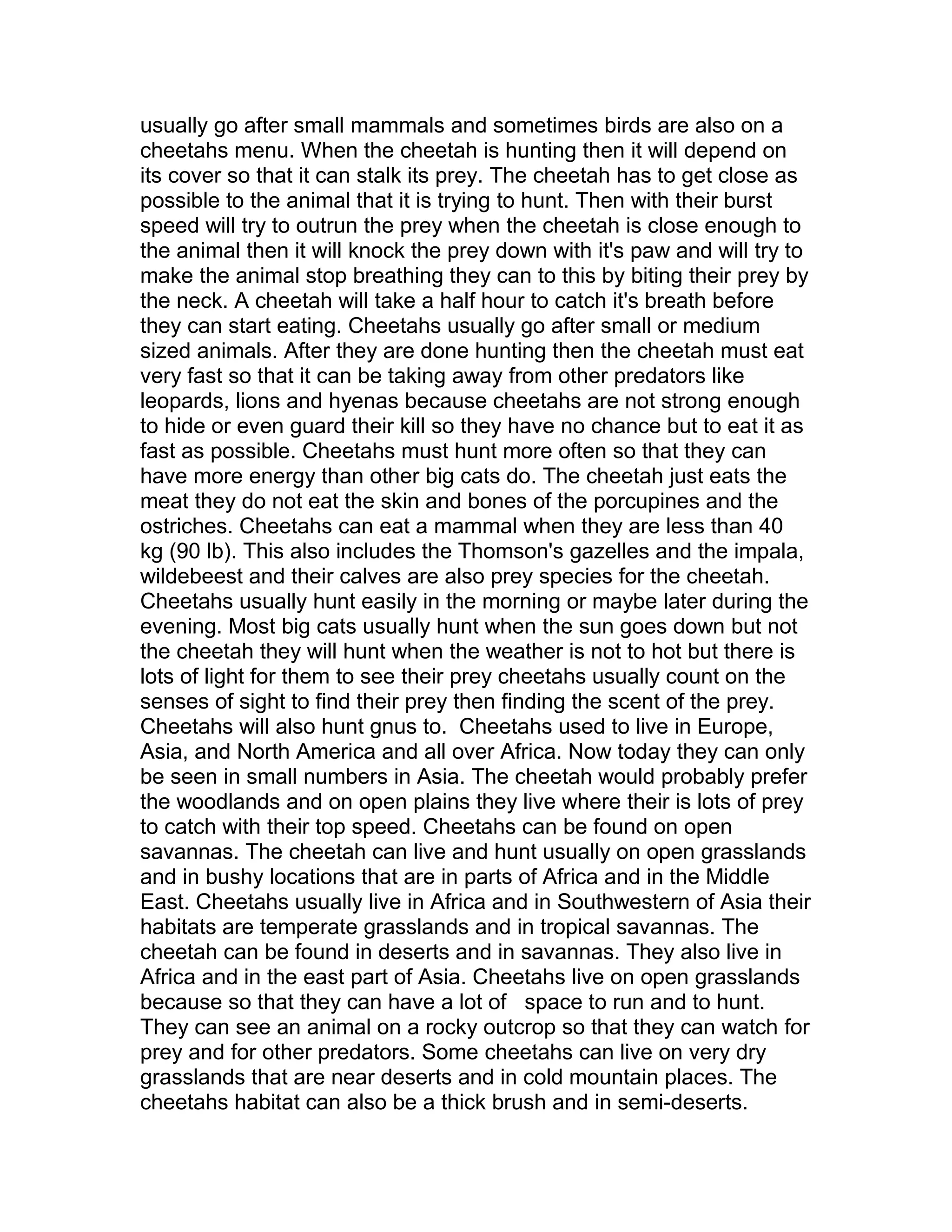 Cheetah report for amanda j | DOC