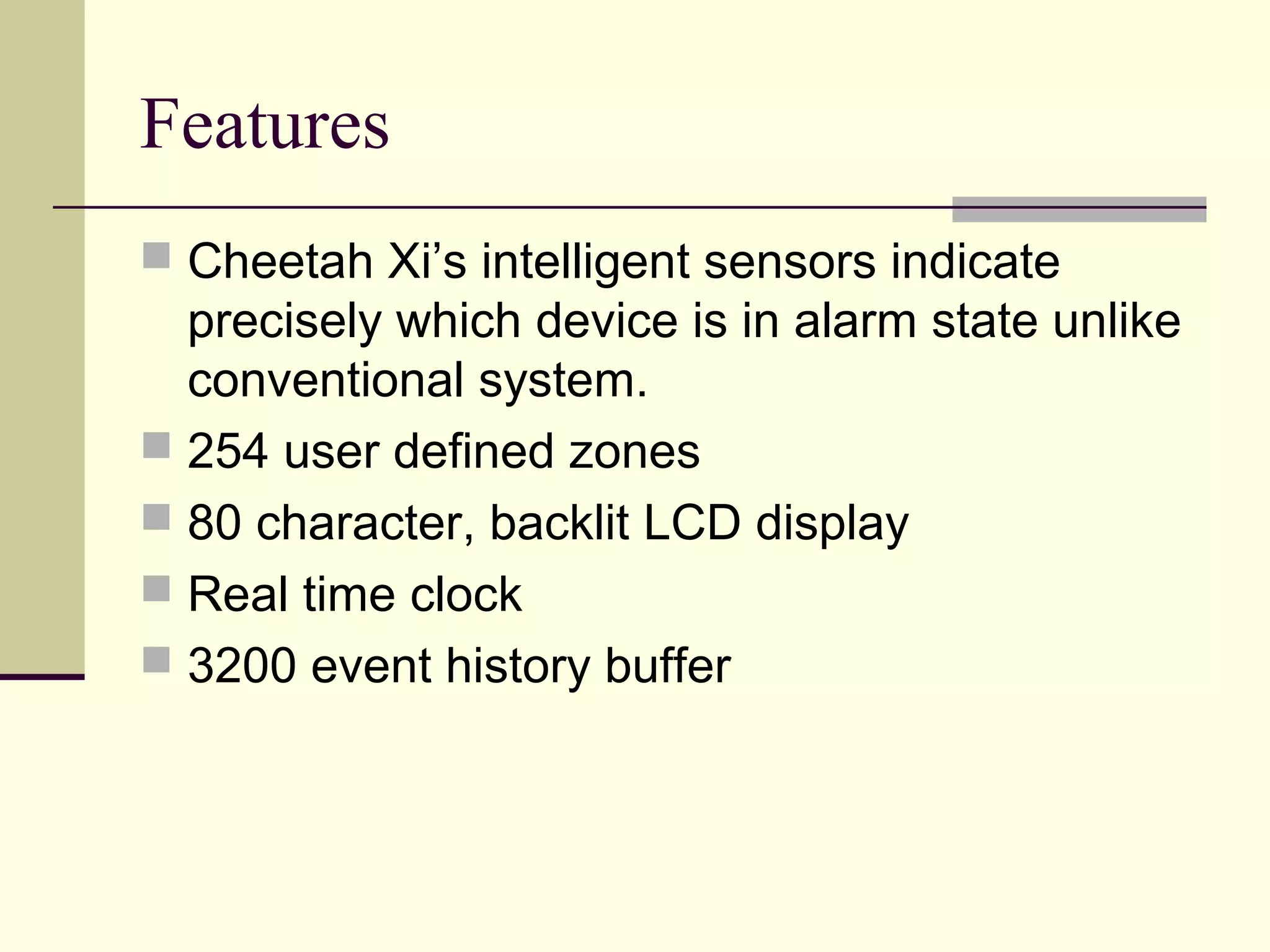 Fire control panel - Cheetah xi features | PPT