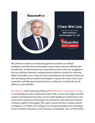 Chee Wei Lee_ Building the Brains Behind Ultra-Fast, Energy-Efficient ...