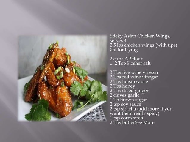 Chef Christopher Lee Asian Wings | PPTX | Cooking | Food & Drink
