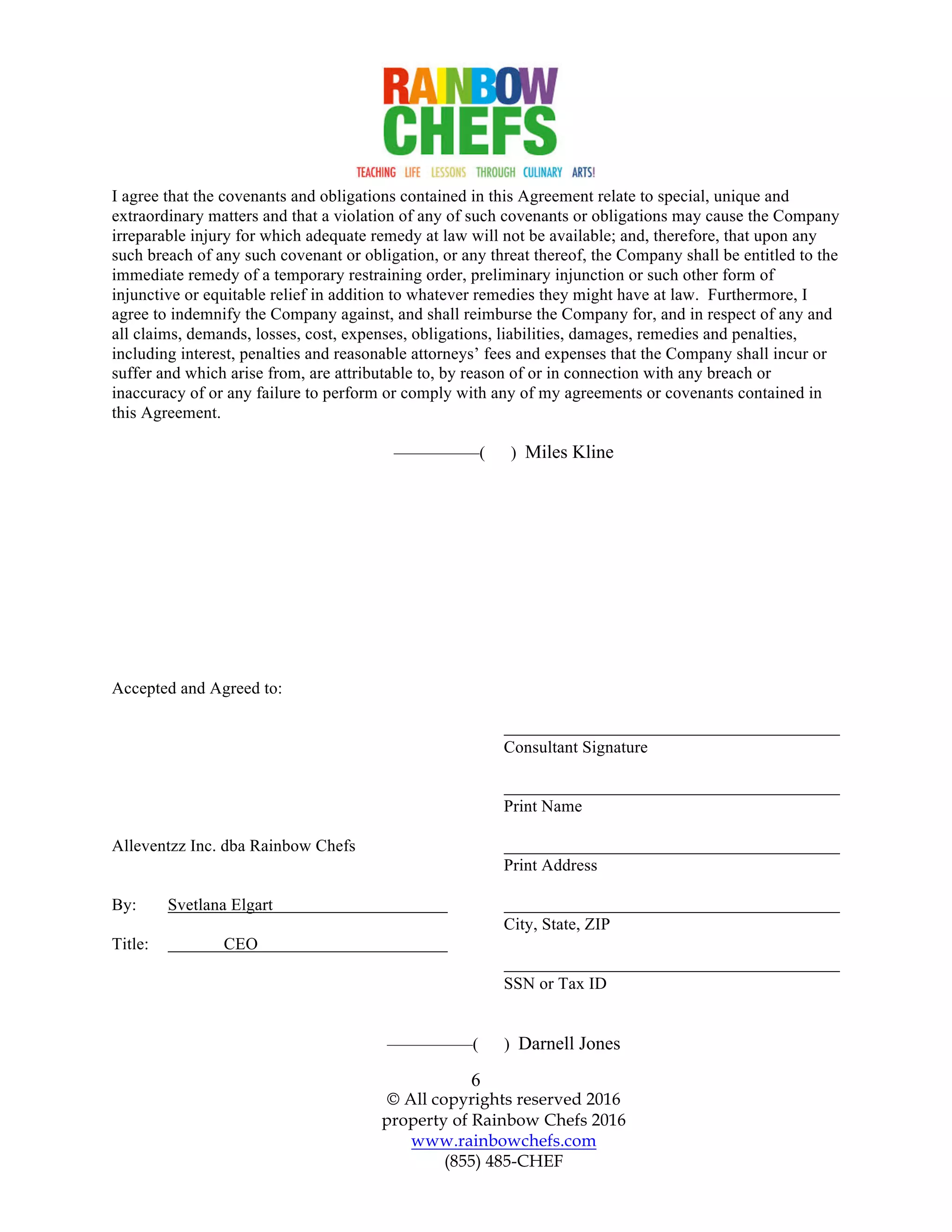 Chef contract | PDF