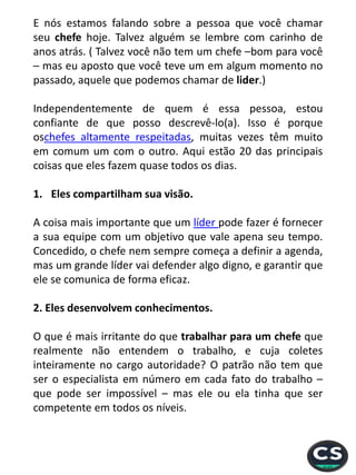 Chefe altamente respeitado 20 coisas para lider fazer todos os dias.pptx