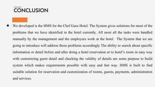 ChefGuru Hotel Management System - JAVA | PPTX