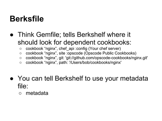 2013-08-27 Chef-Boston Meetup - Using Berkshelf | PPT