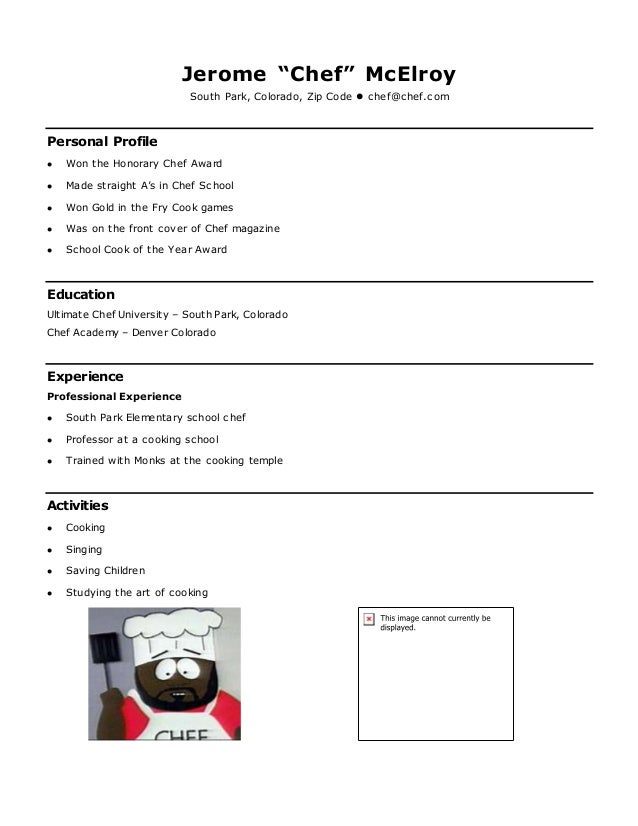 Chef resume