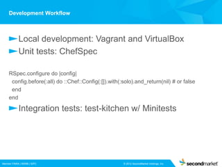 Chef Workflow Strategies at SecondMarket | PPTX